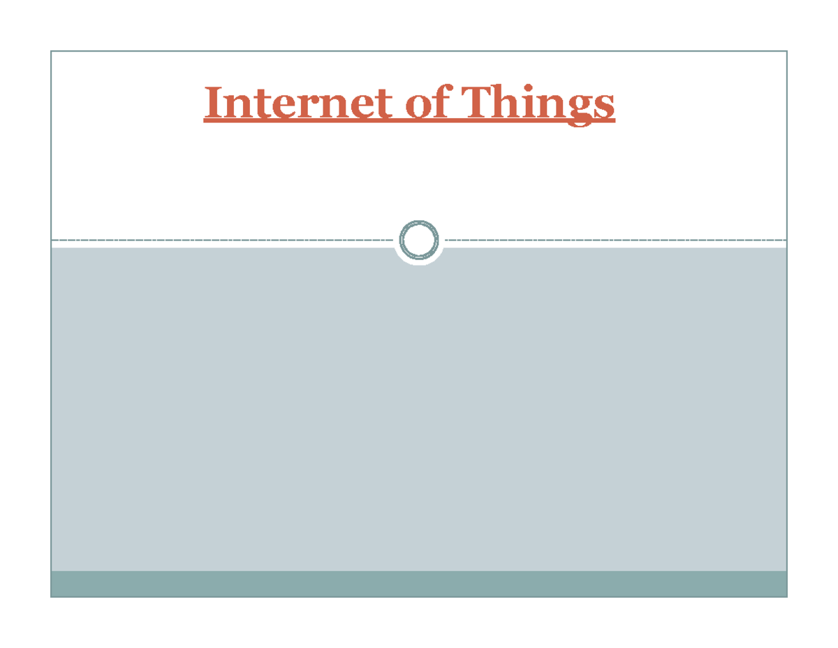IOT12 - Fundamentals and Applications of Internet of Things - Studocu