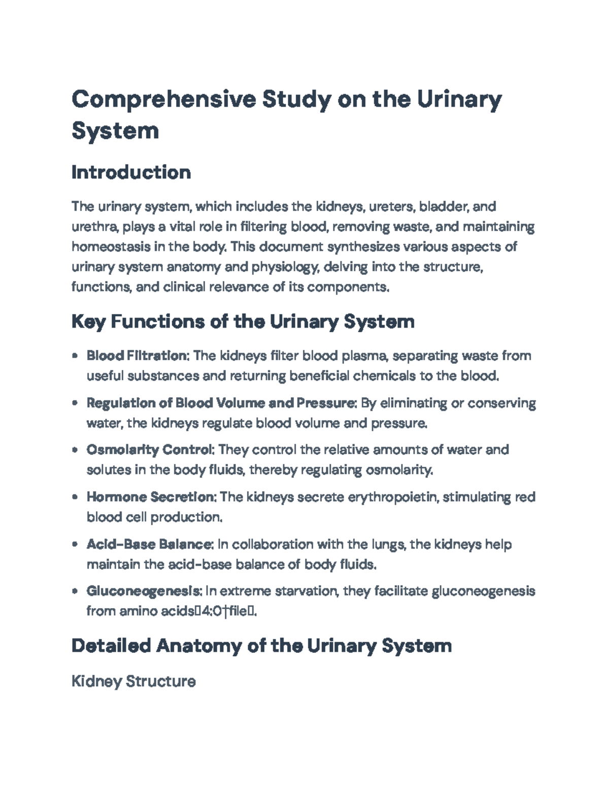 Comprehensive Overview of the Urinary System - Anatomy & Physiology ...