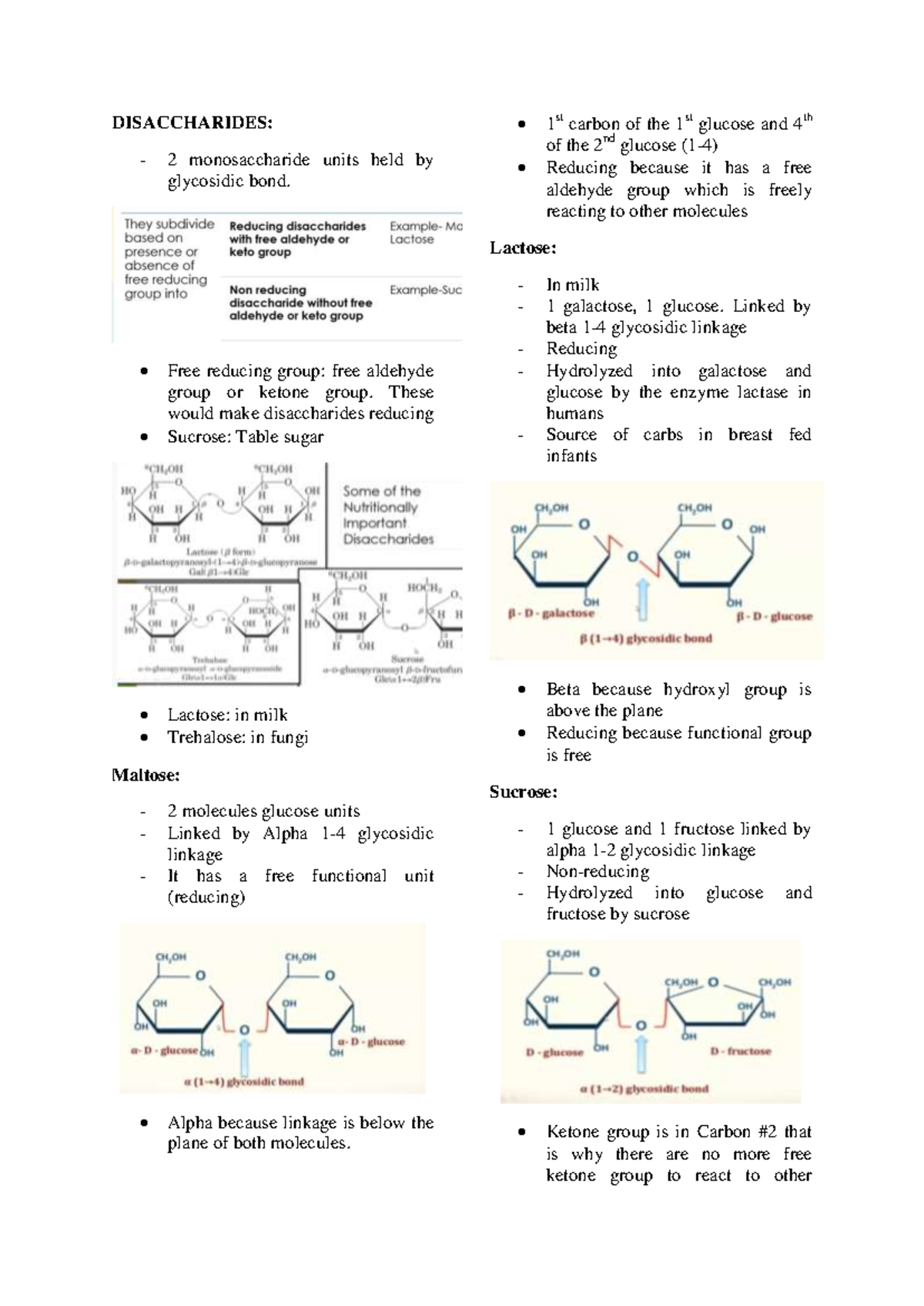 Disaccharides and Oligosaccharides - DISACCHARIDES: 2 monosaccharide ...