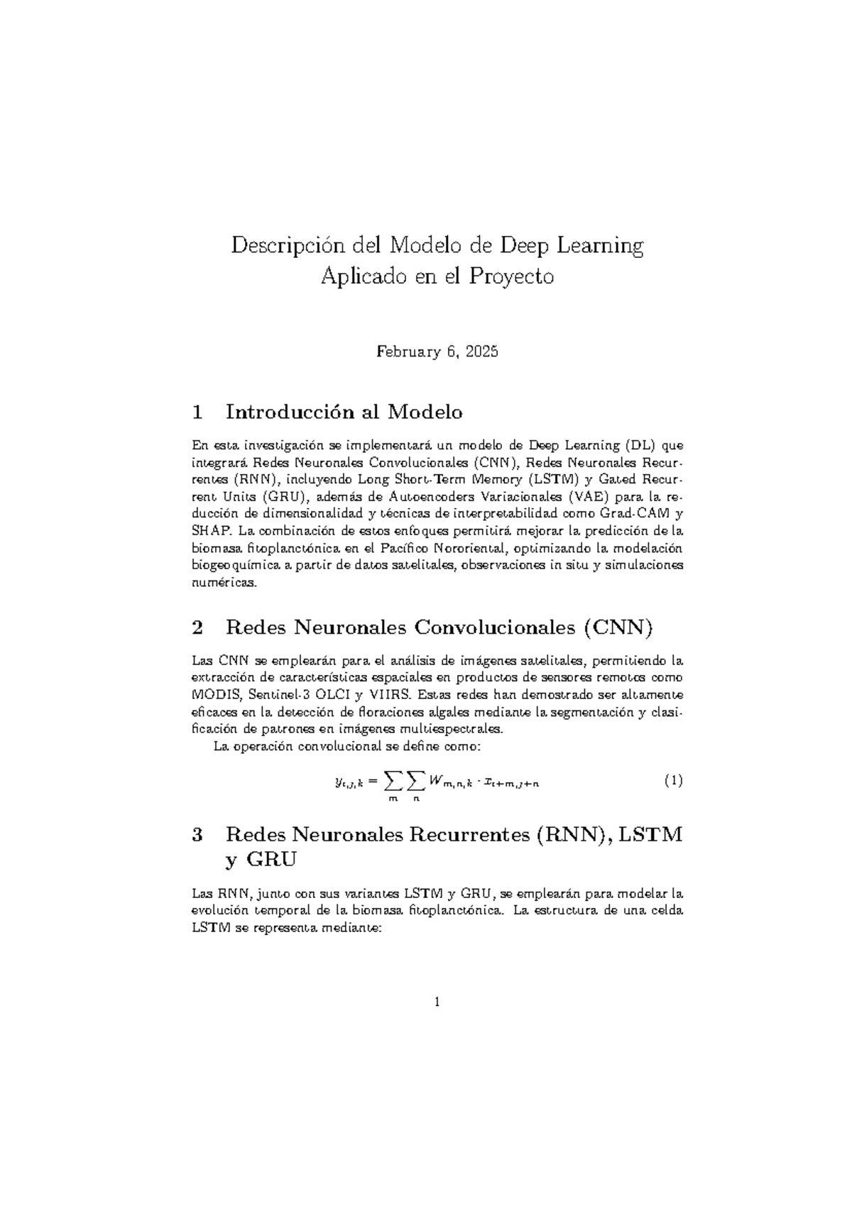 Modelo de Deep Learning para Biomasa: CNN, RNN, LSTM y VAE - Studocu