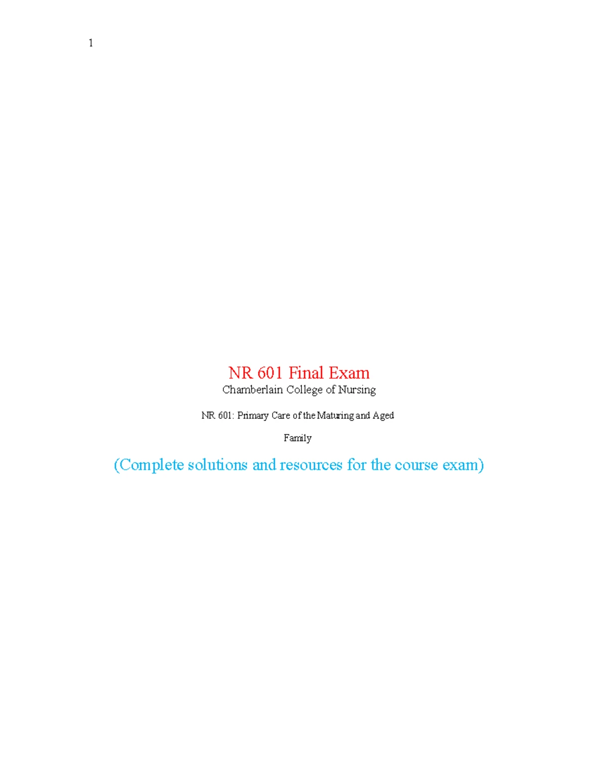 NR 60-1 Final Exam Study Guide - NR 601 Comprehensive Final exam study ...