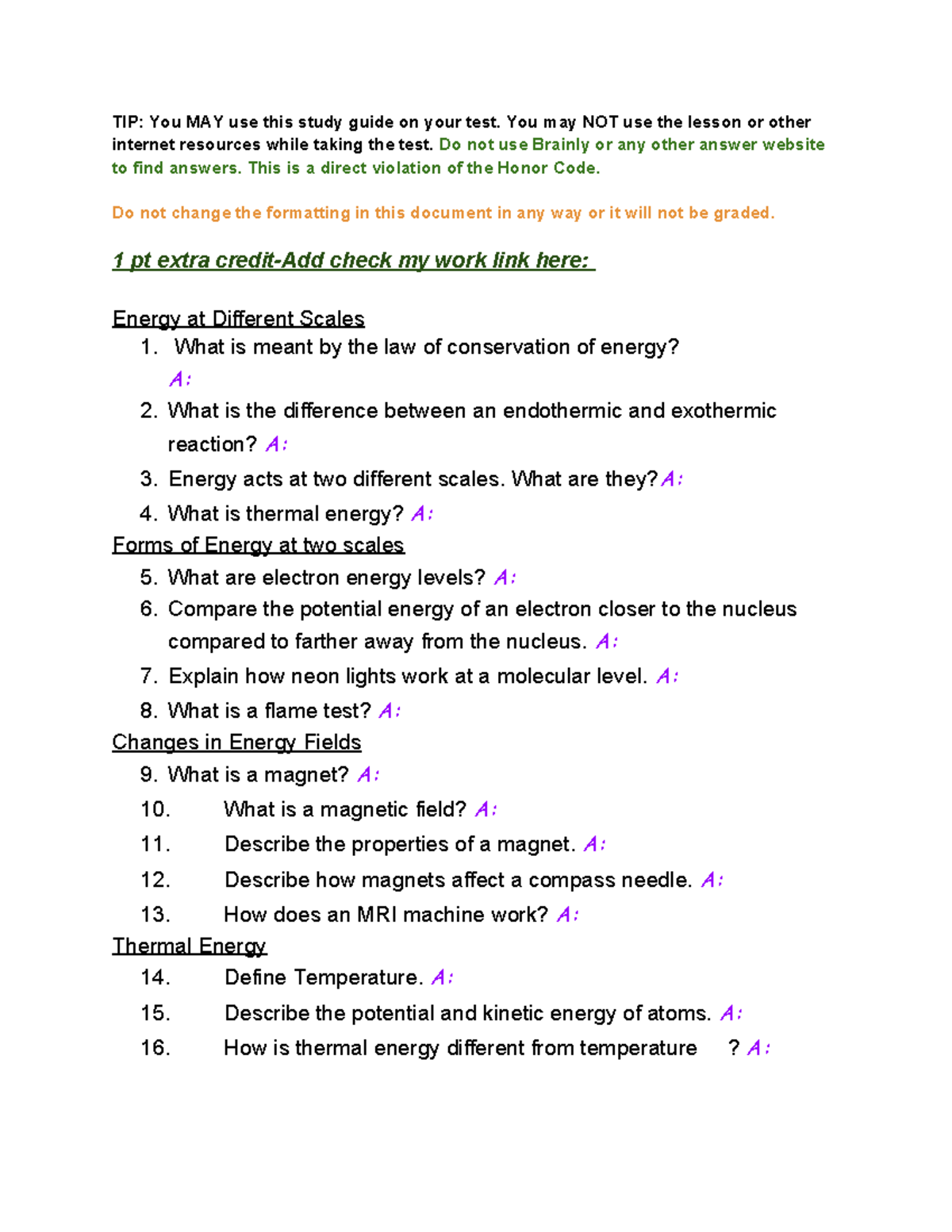 Energy Concepts Study Guide for Science Exam (Energy 101) - Studocu