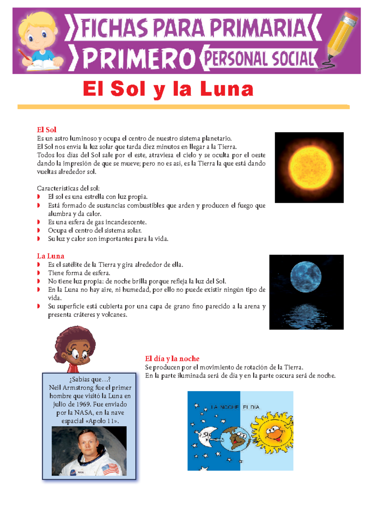 El Sol y la Luna: Conceptos Básicos para Primer Grado de Primaria - Studocu
