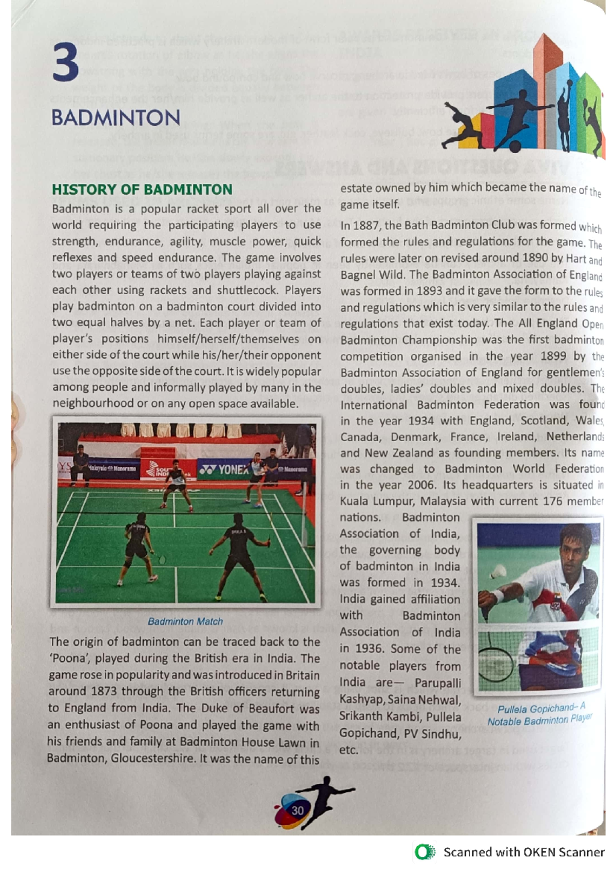 Badminton - PE Class 12 Project on History, Rules & Skills - Studocu