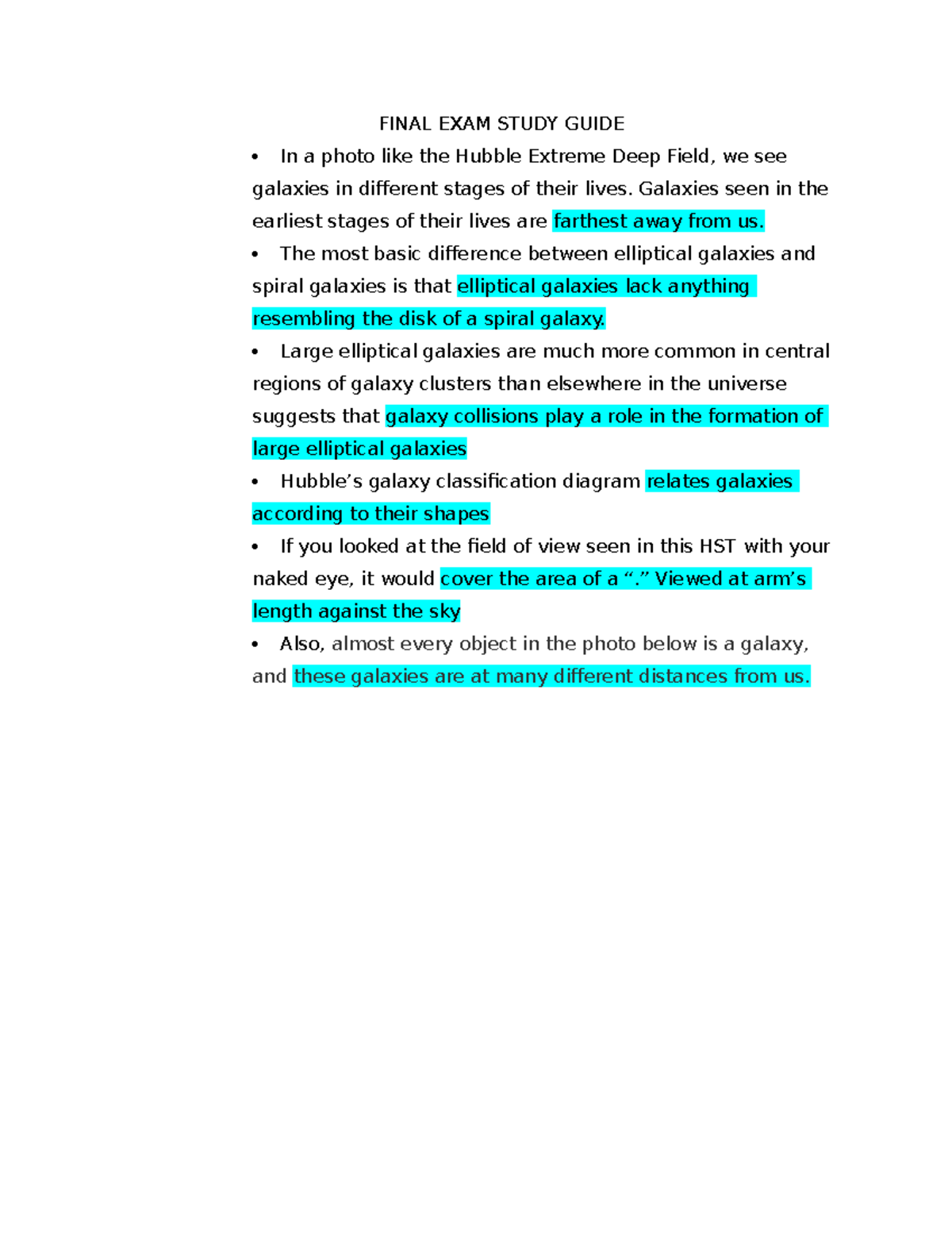 AST2002 Final Exam Study Guide: Galaxy Formation and Cosmology Insights ...