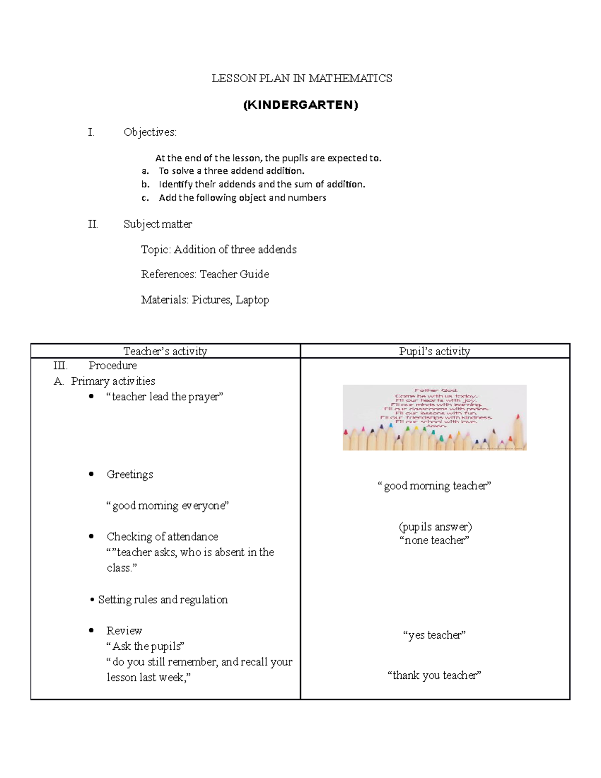 Lesson-PLAN-IN- Mathematics, addition of three addends - LESSON PLAN IN ...