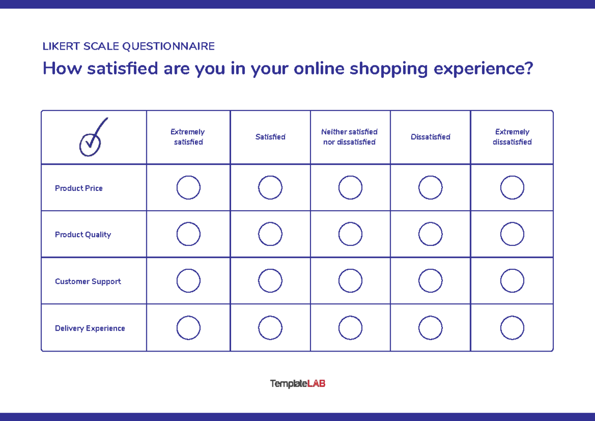 Likert Scale Questionnaire Template - computer science - LIKERT SCALE ...