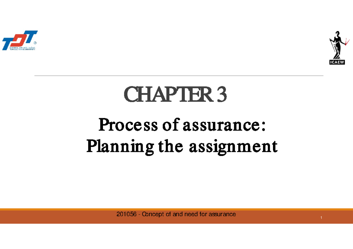 CHAPTER 3: Assurance Process & Audit Planning (201056) - Studocu