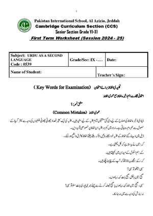 0539 Example Candidate Responses (for examination from 2021 ...