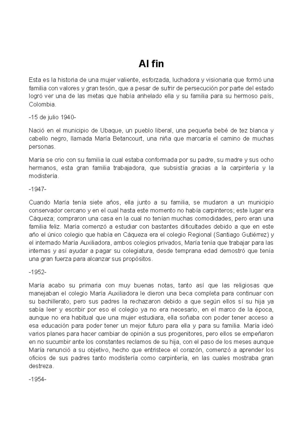 Cosiendo una Revolución: La Historia de María Betancourt - Studocu