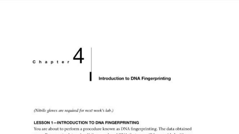BIOL 100 Lab Final: DNA Fingerprinting and Enzyme Analysis - Studocu