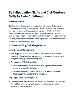 Understanding the Kids' Skills Program for Self-Regulation in Children ...