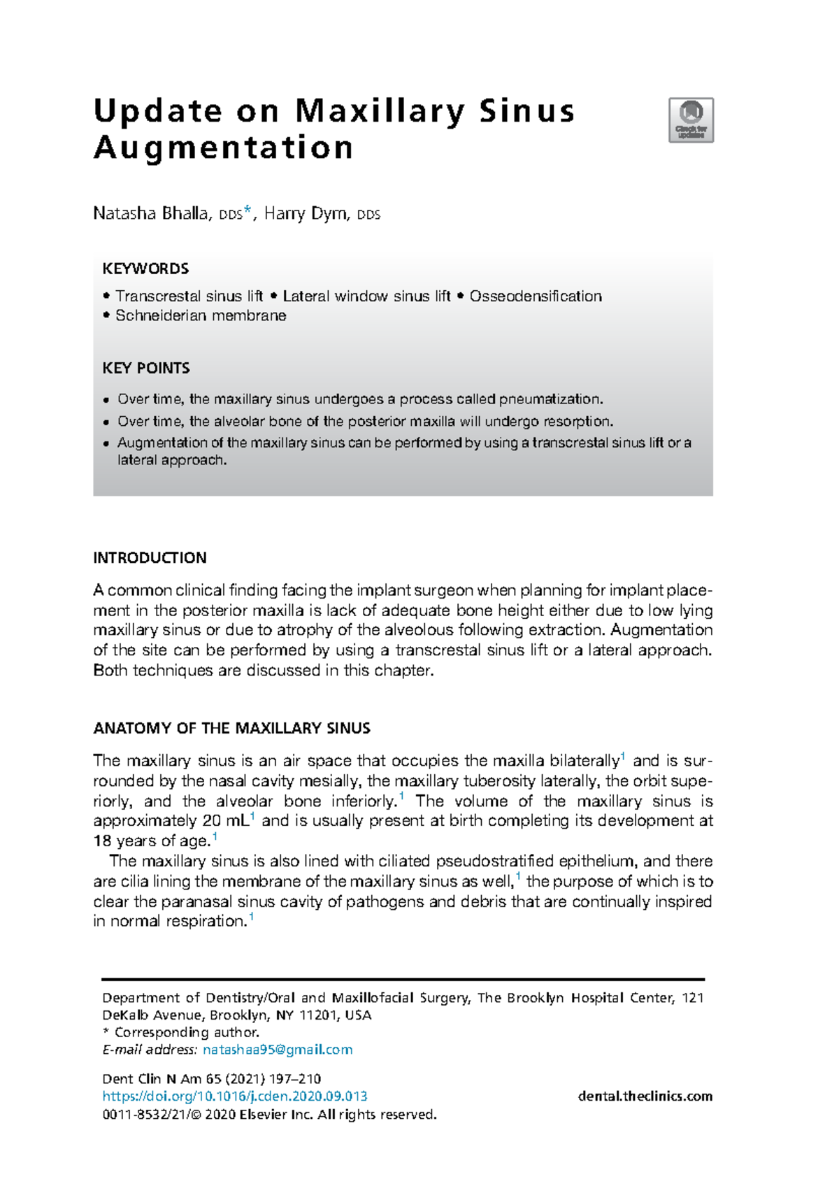 Maxillary Sinus Augmentation Techniques: Transcrestal vs. Lateral ...