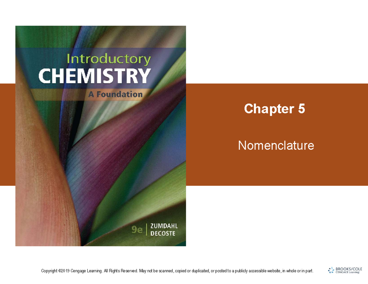 Chapter 5: Nomenclature of Chemical Compounds (CHM 1000) - Studocu