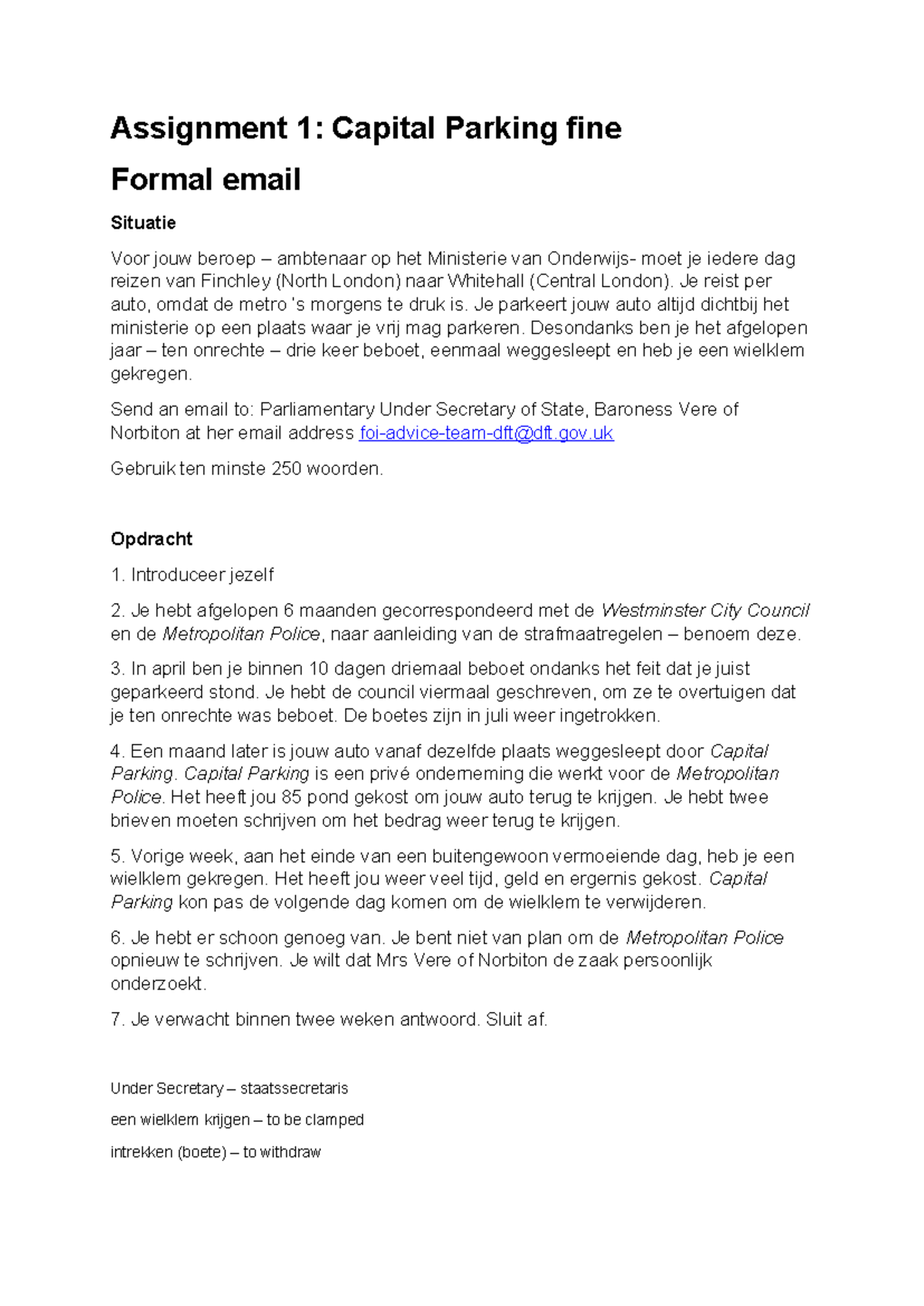 Formal Email Assignments V5 - Oefenopdrachten - Studeersnel