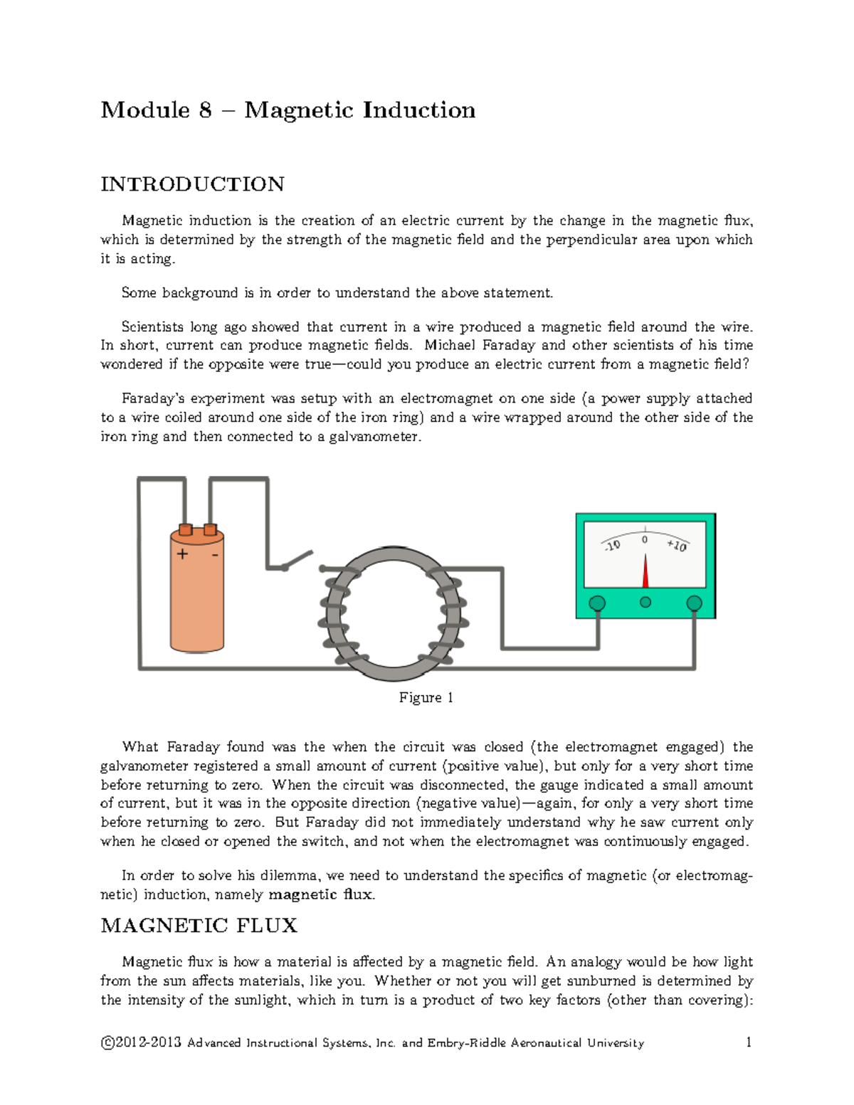 Manual - lecture notes - Module 8 – Magnetic Induction INTRODUCTION ...