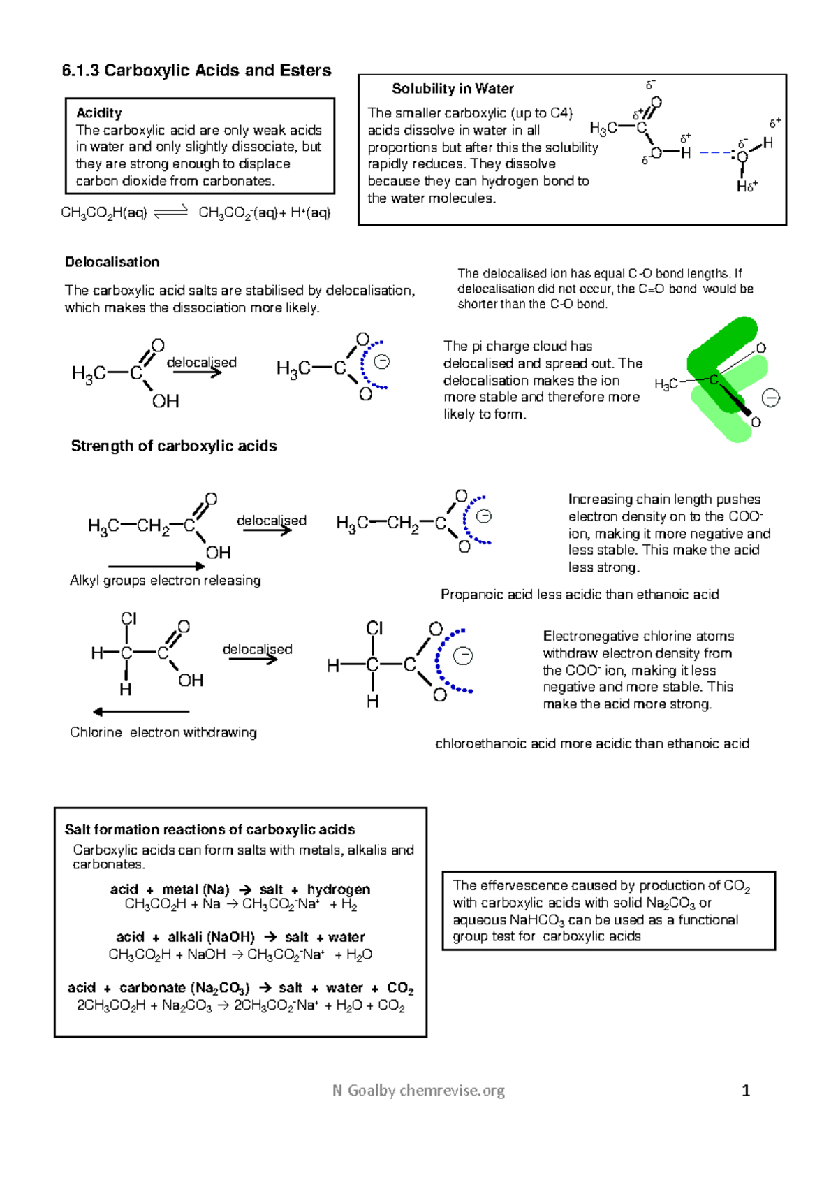 6 1 3 revision guide carboxylic acids and esters - 6.1 Carboxylic Acids ...