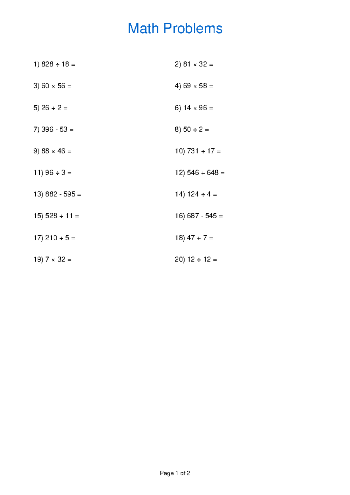 Beginner Math Problems & Solutions (Course Code: 13) - Studocu