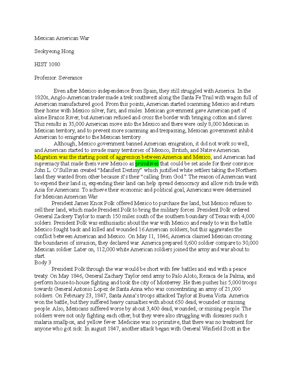 HIST 1080: Insights on the Mexican American War and Texas Revolution ...