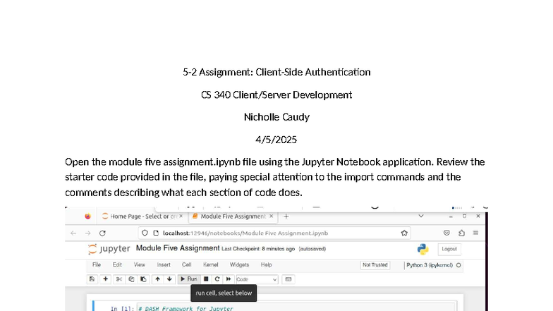 CS 340 Assignment: Client Side Authentication Overview - Studocu