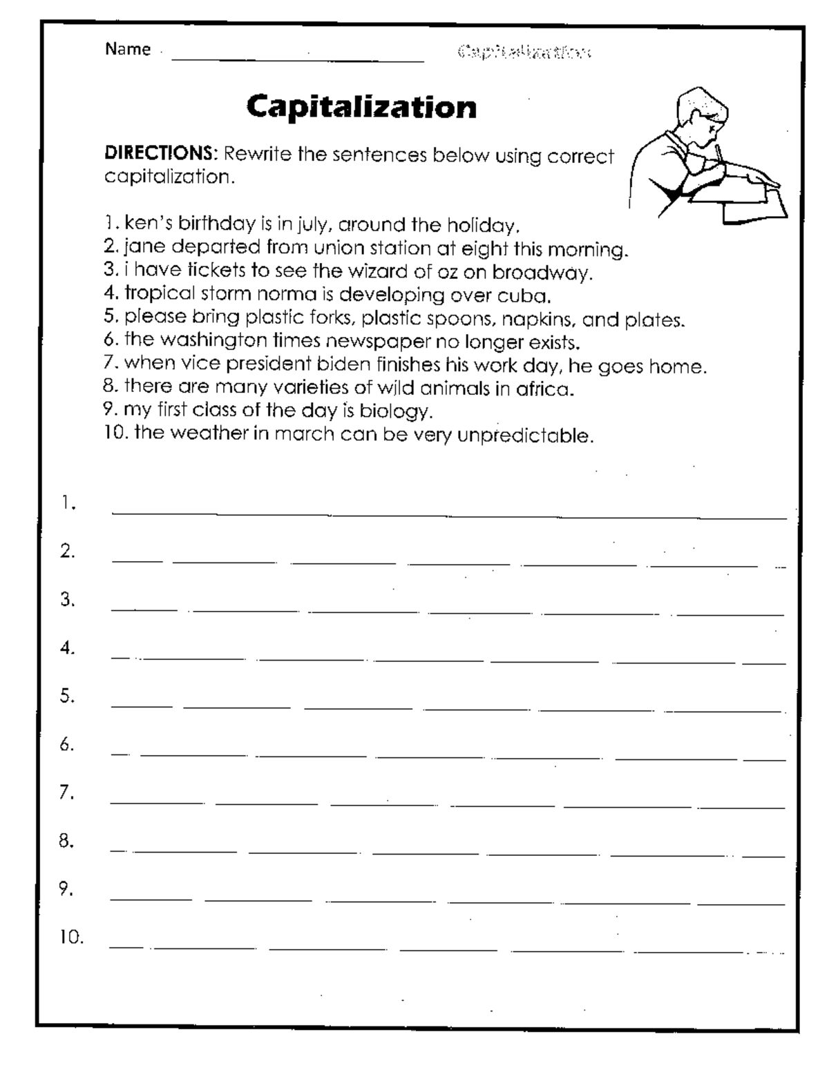 Capitalization Practice: Correcting Sentences for Proper Nouns - Studocu