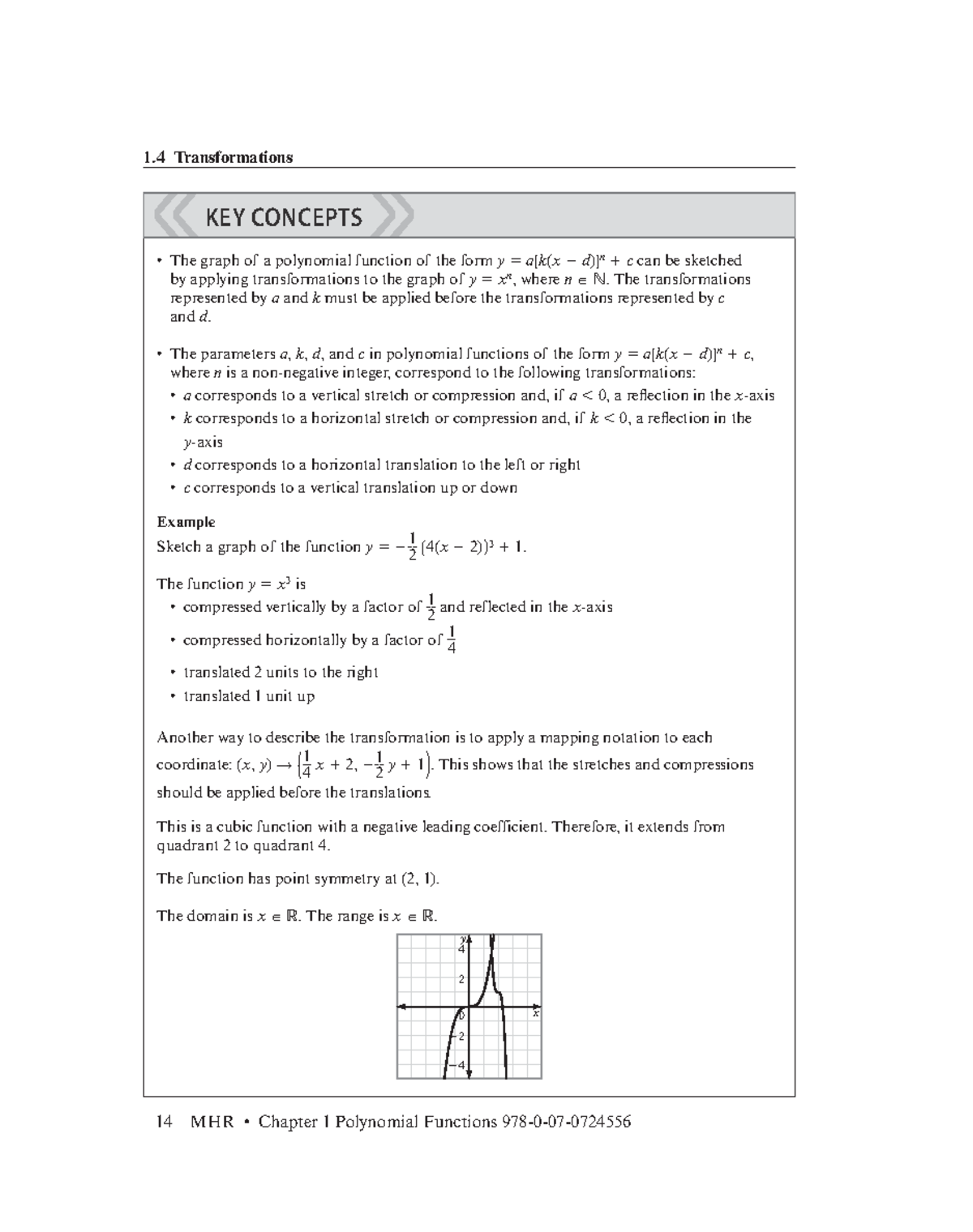 1 4 Transformations - Copy - The graph of a polynomial function of the ...