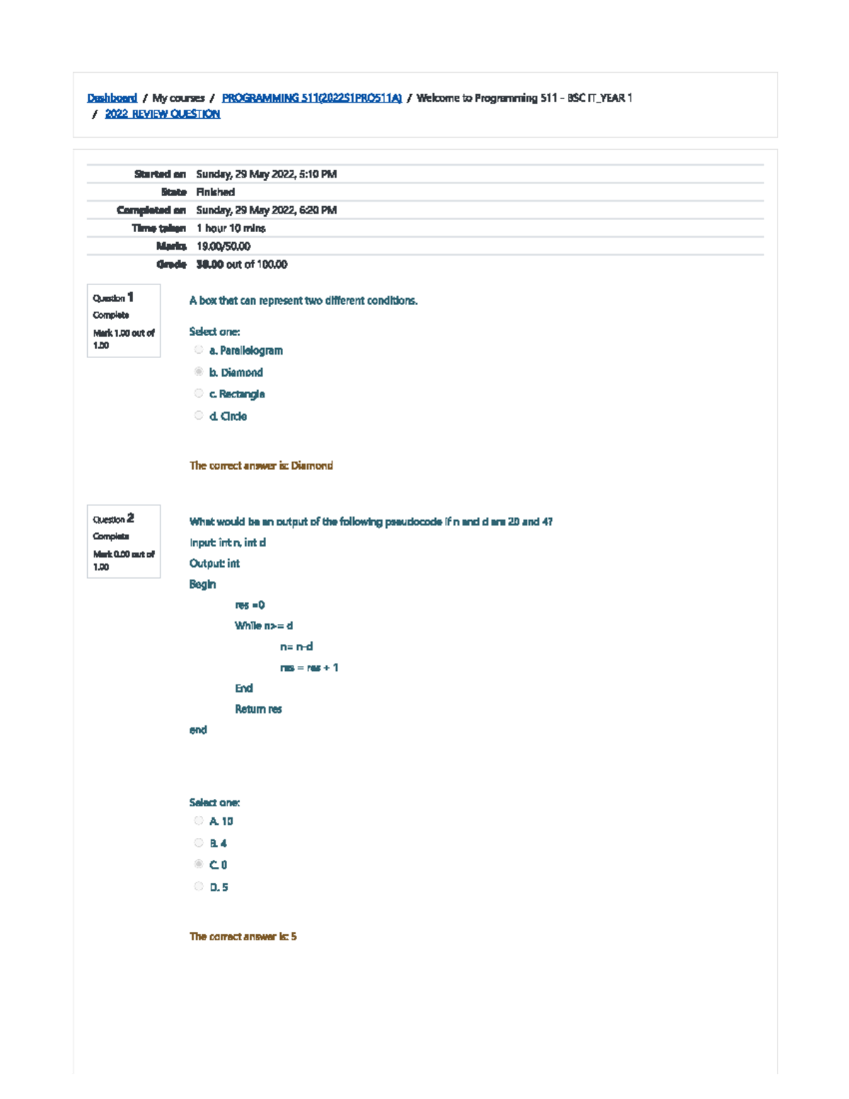 Programming 511 CA Test 2 Review Questions - Yandie Prog Qsns - Studocu