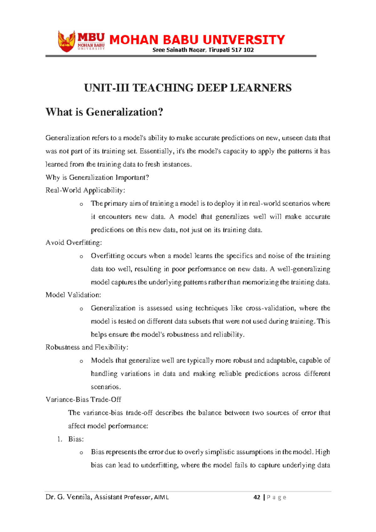 Module 3: Deep Learning - Understanding Generalization Techniques - Studocu