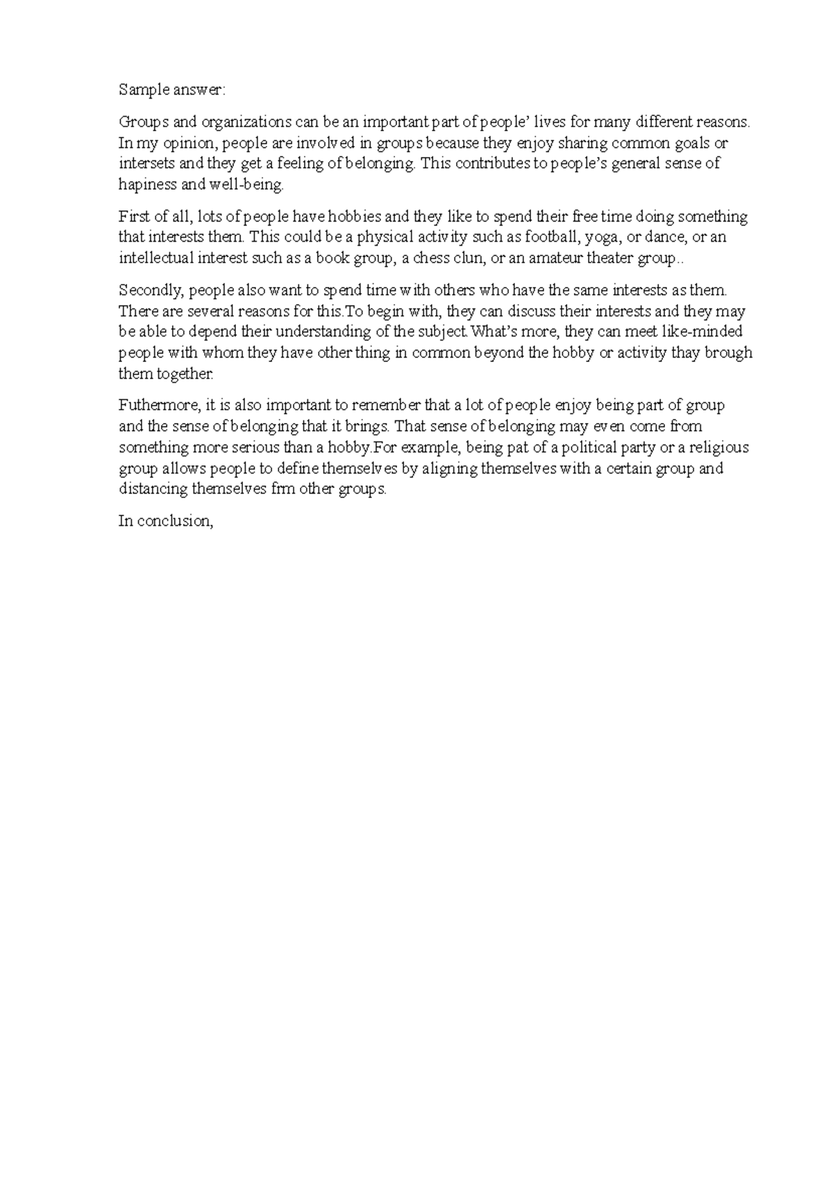 Essay Notes: The Importance of Groups and Organizations - Studocu