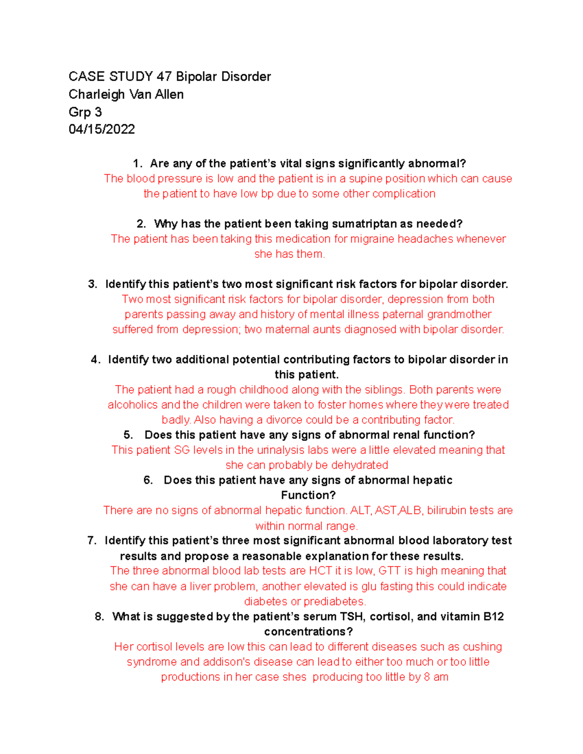 Case Study 47: Bipolar Disorder and SSRI Mechanisms Analysis - Studocu