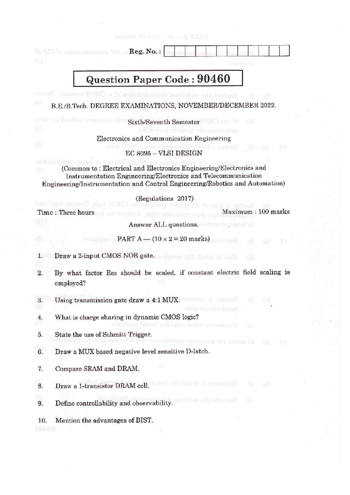 ECE-ND-2022-EC 8095 VLSI Design Question Paper - Studocu