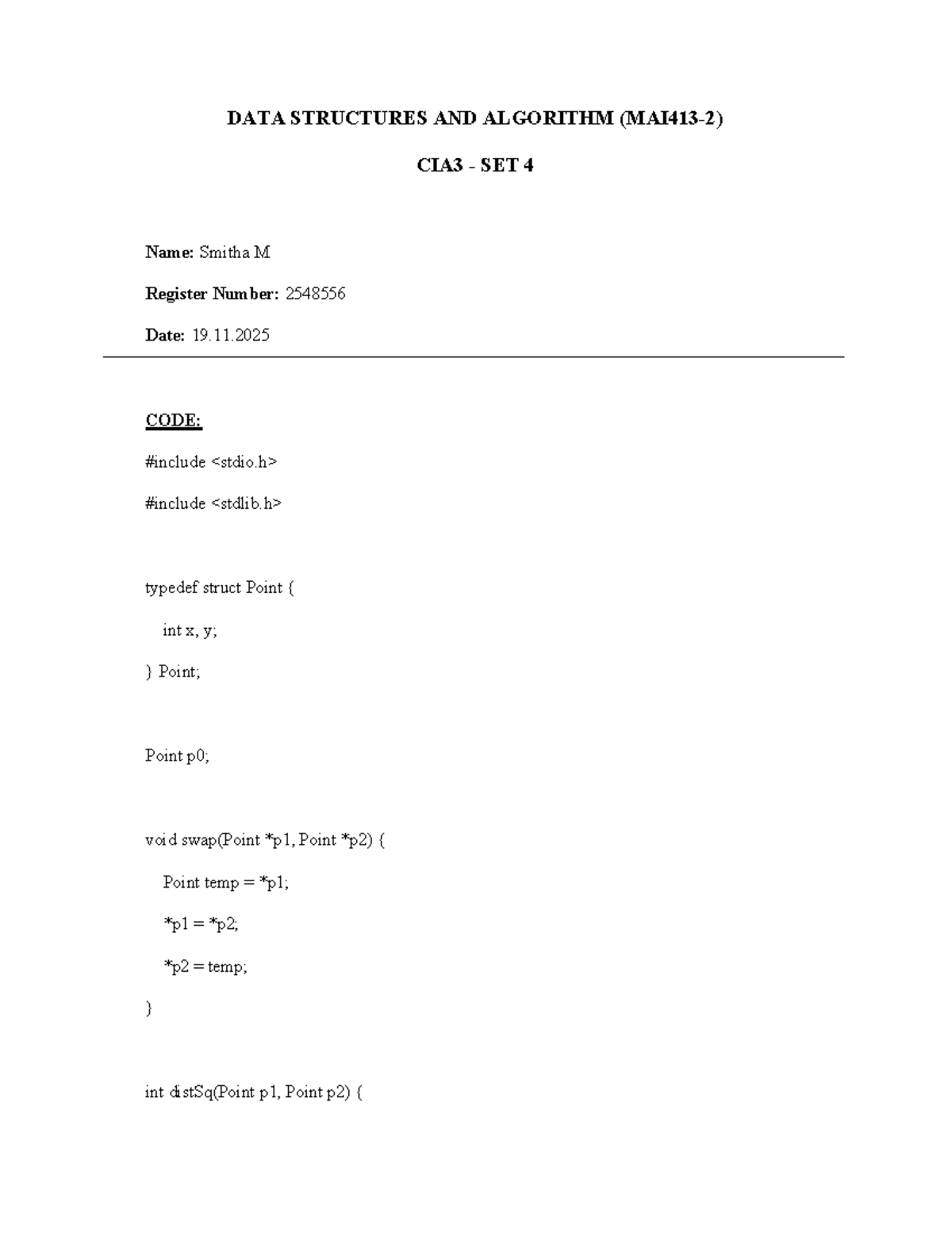 2548556-DSA CIA3 Set 4: Data Structures & Algorithms - Studocu