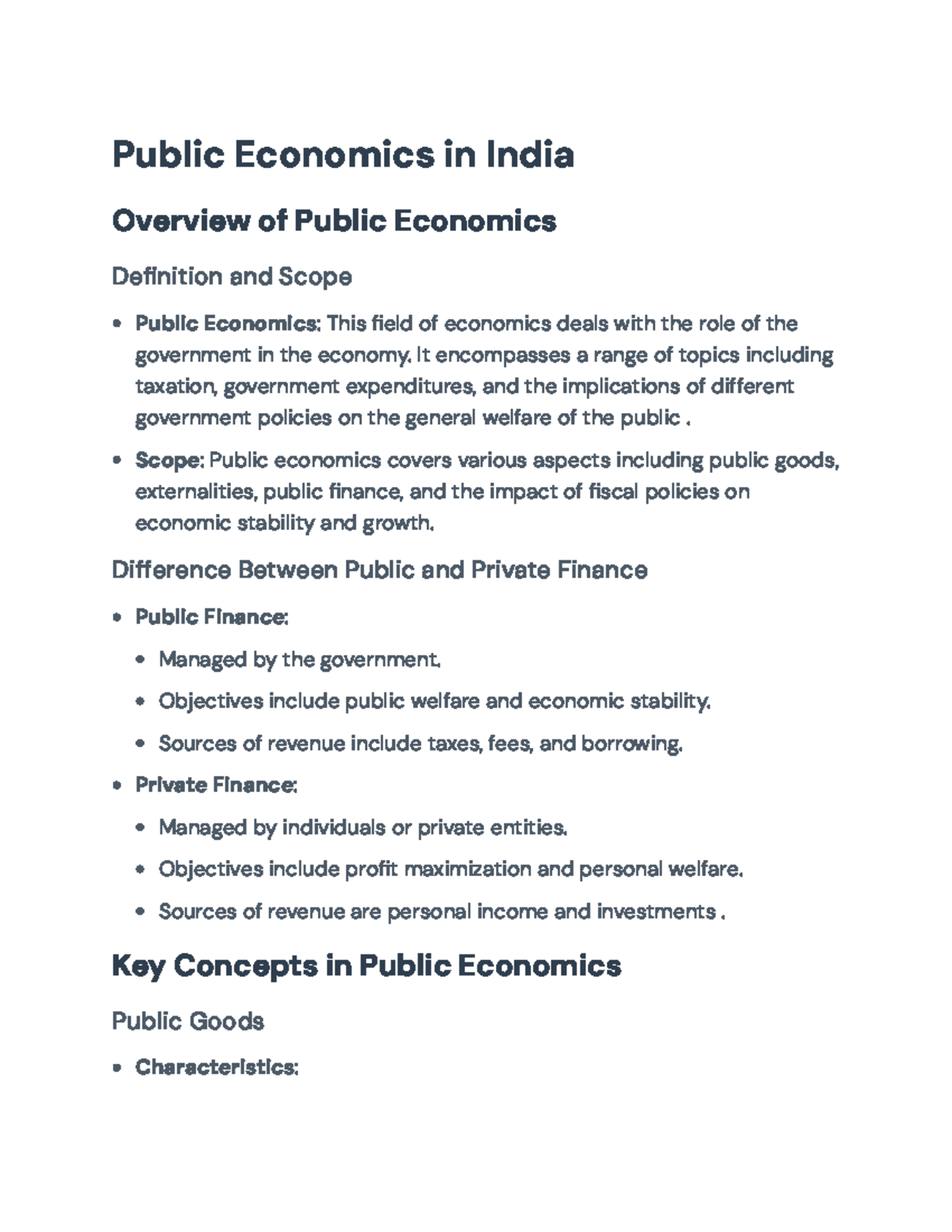Public Economics in India: Key Concepts and Fiscal Management - Public ...