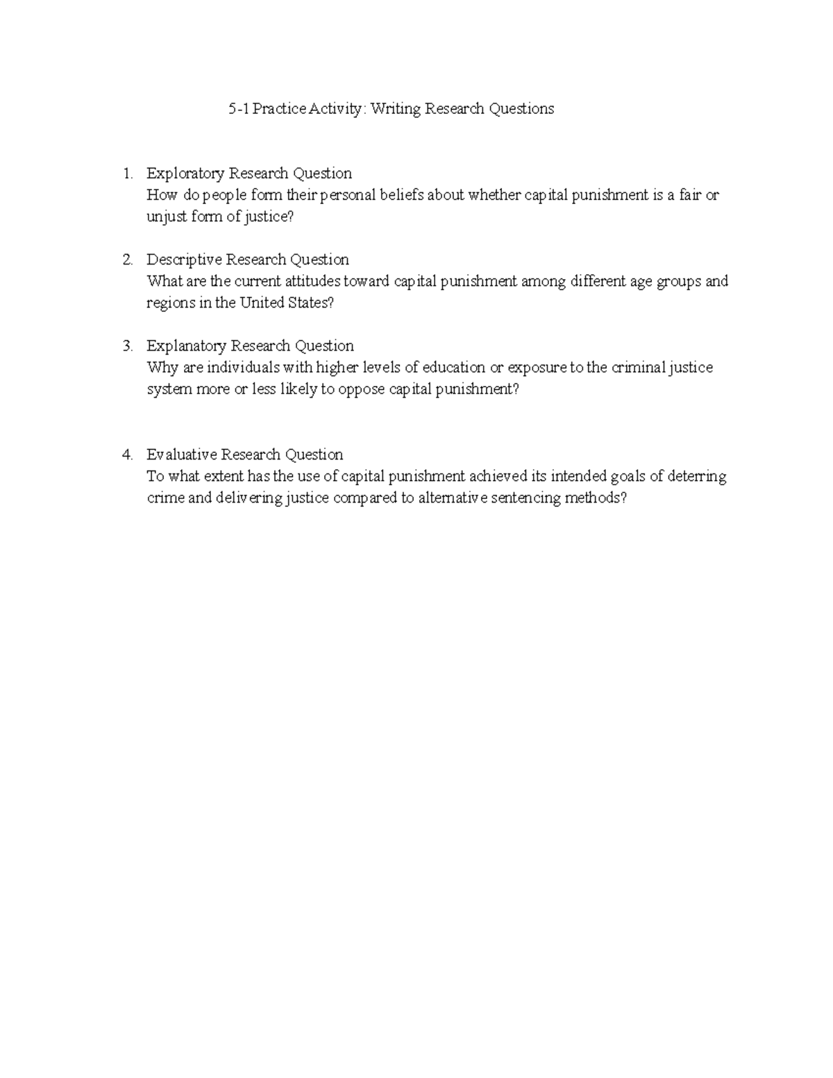 SCS 285 5-1 Practice Activity: Crafting Research Questions on Capital ...