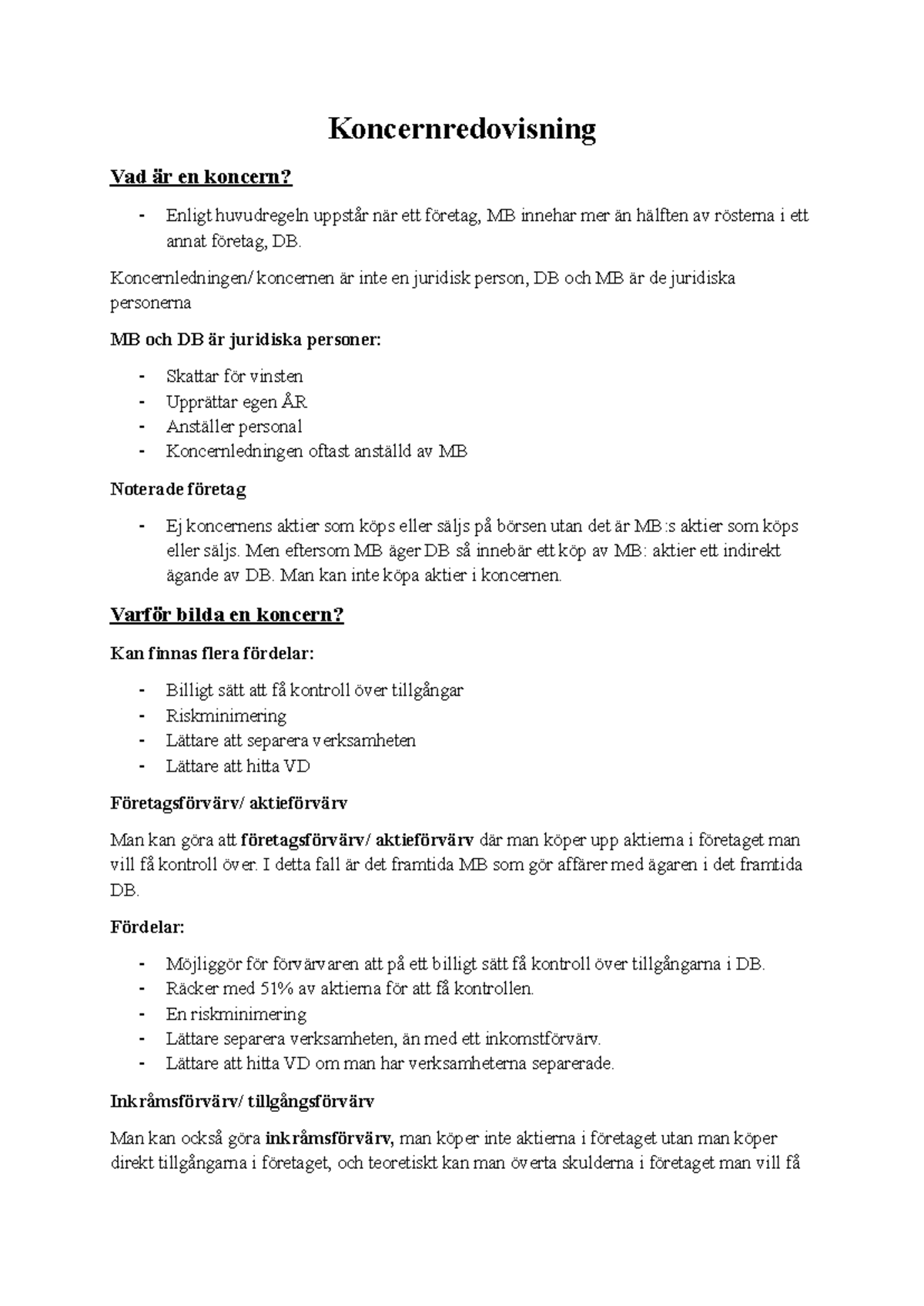 Koncernredovisning - Koncernredovisning Vad är en koncern? - Enligt ...