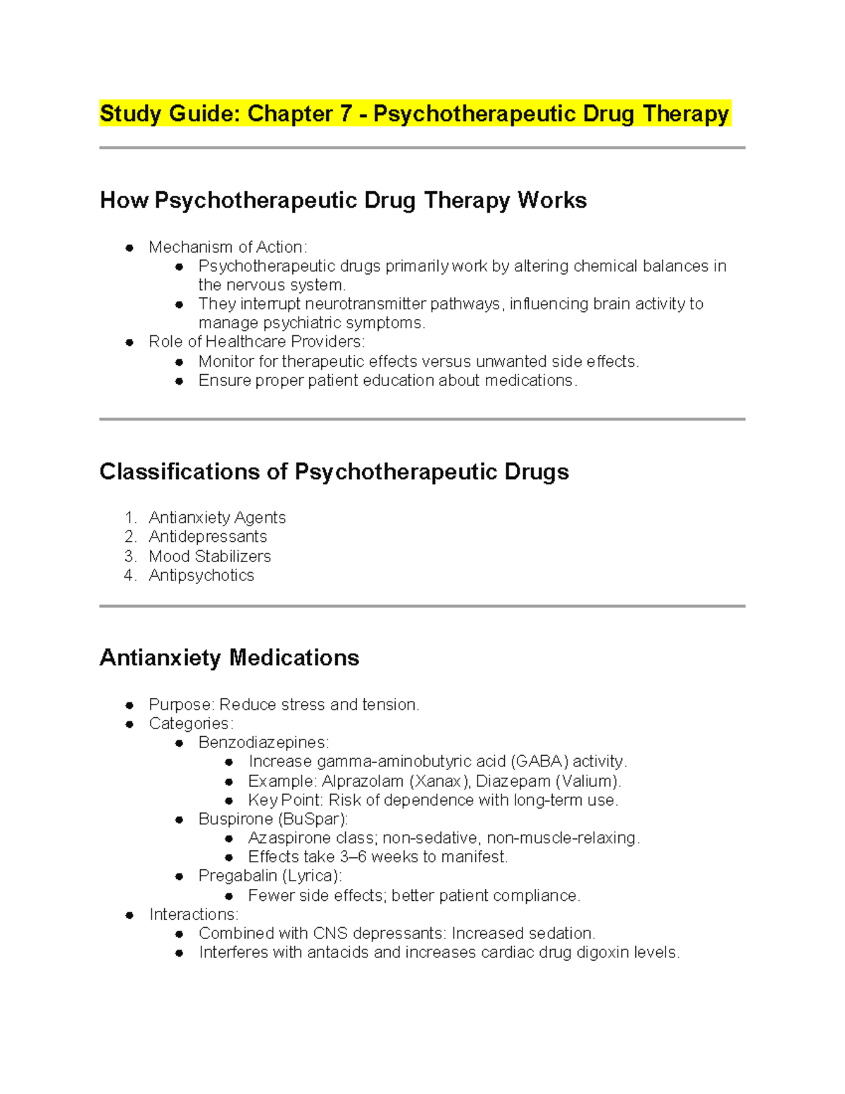 Mental Health CH 7,10-12 Study Guide - Study Guide: Chapter 7 ...