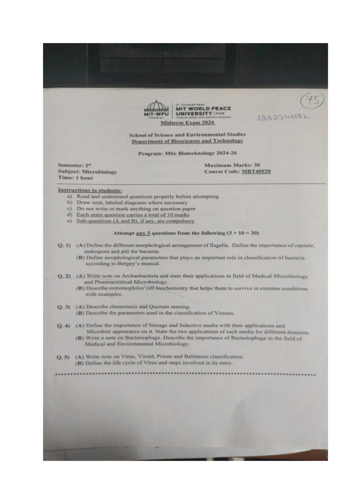 MBT40020 Midterm Exam 2024: Microbiology Study Guide - Studocu