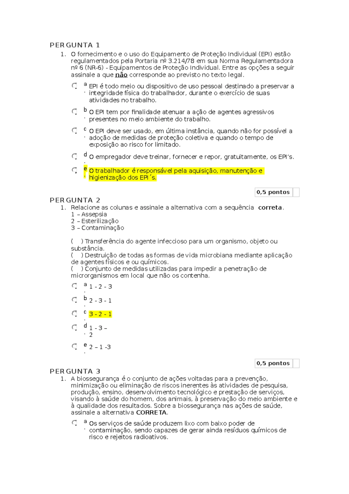 Saúde Ambiental E Vigilância Sanitária questionario 3 - Curso SAÚDE ...