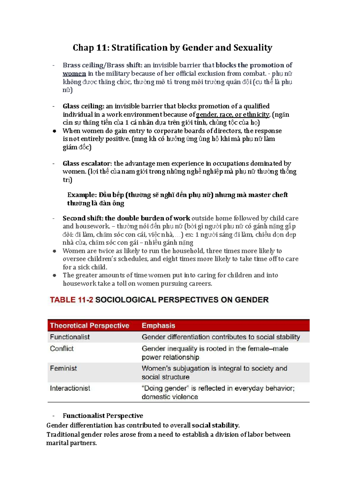 Sociology Final Exam Notes: Chap 11 - Gender & Sexuality Stratification ...