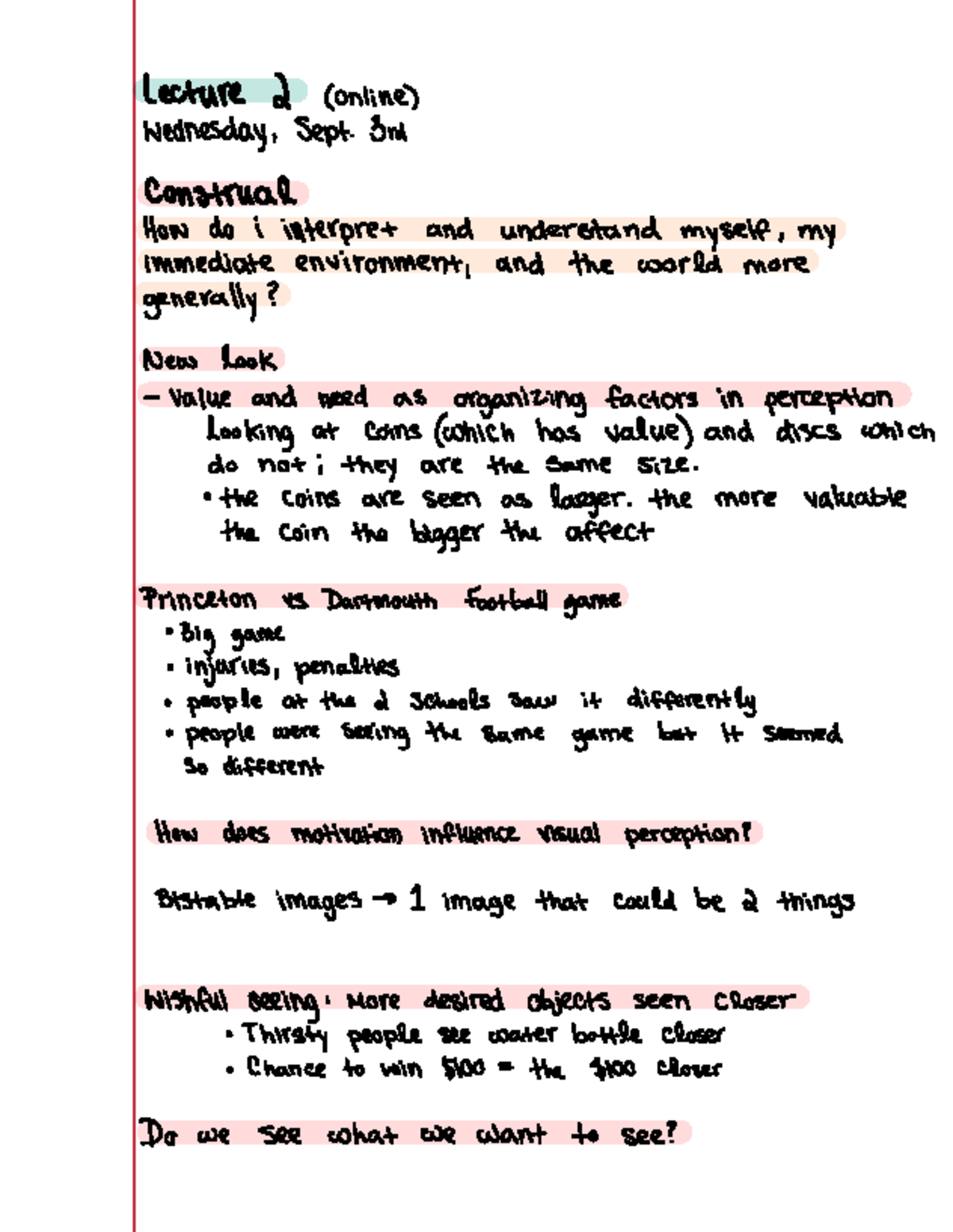 Lecture 2 - Construal: Understanding Perception and Value - Studocu