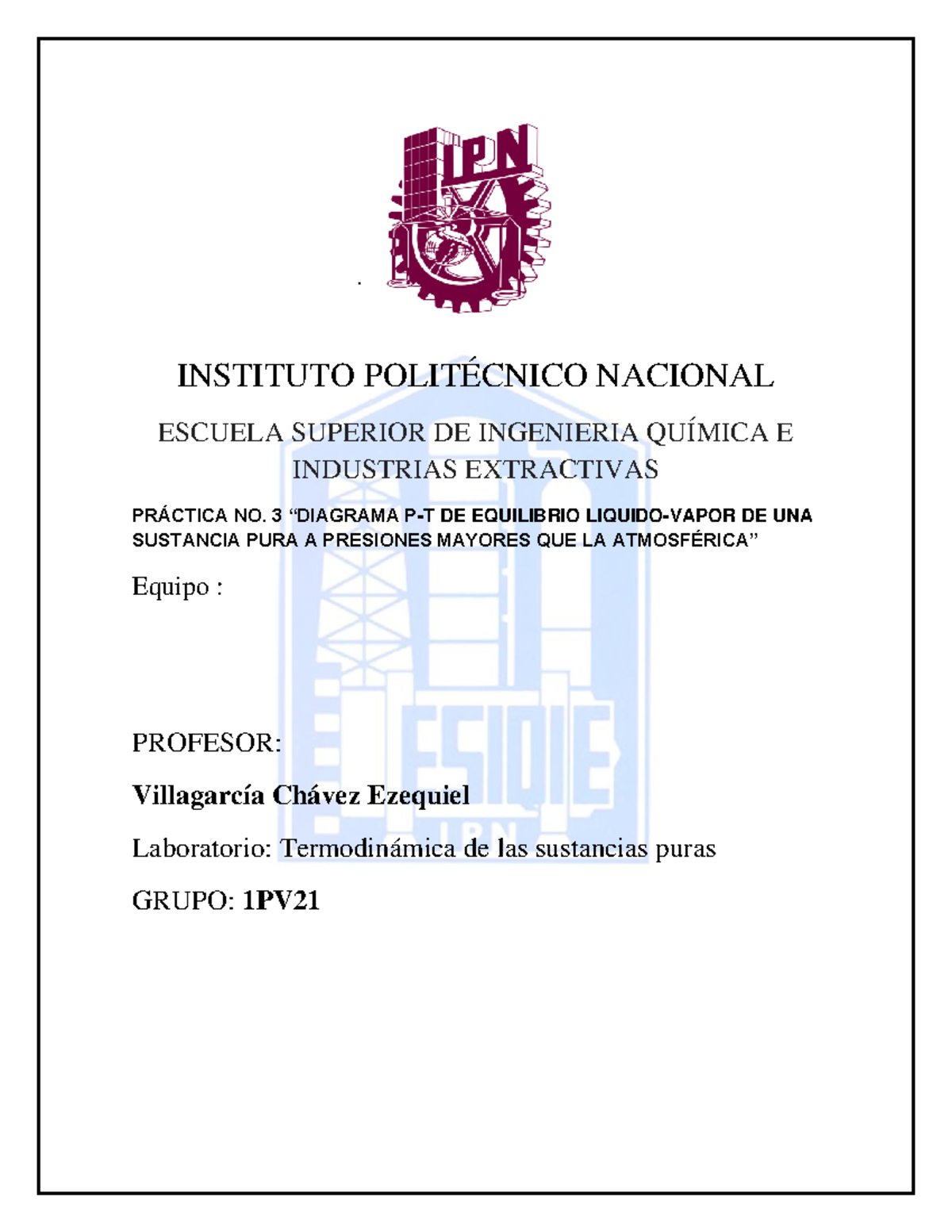 Práctica 3 TSP: Diagrama P-T de Equilibrio Vapor-Líquido en ...