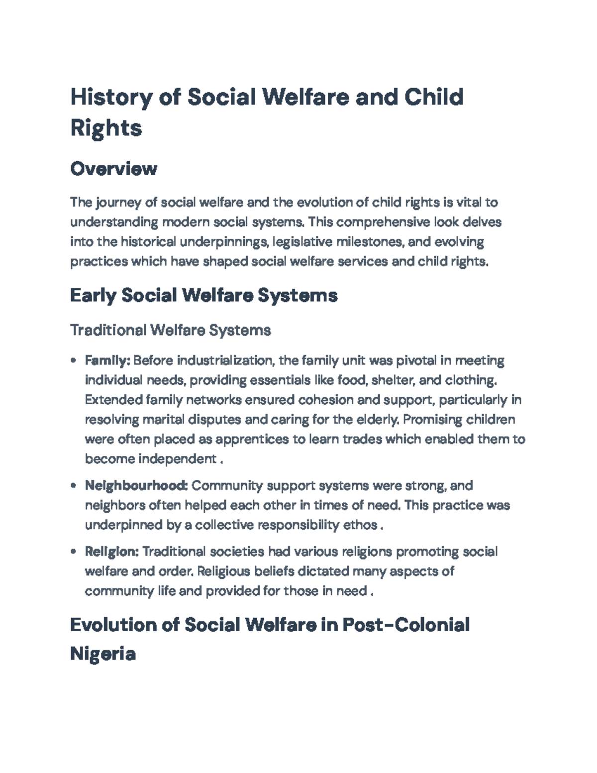History of Social Welfare and Child Rights in Post-Colonial Nigeria ...