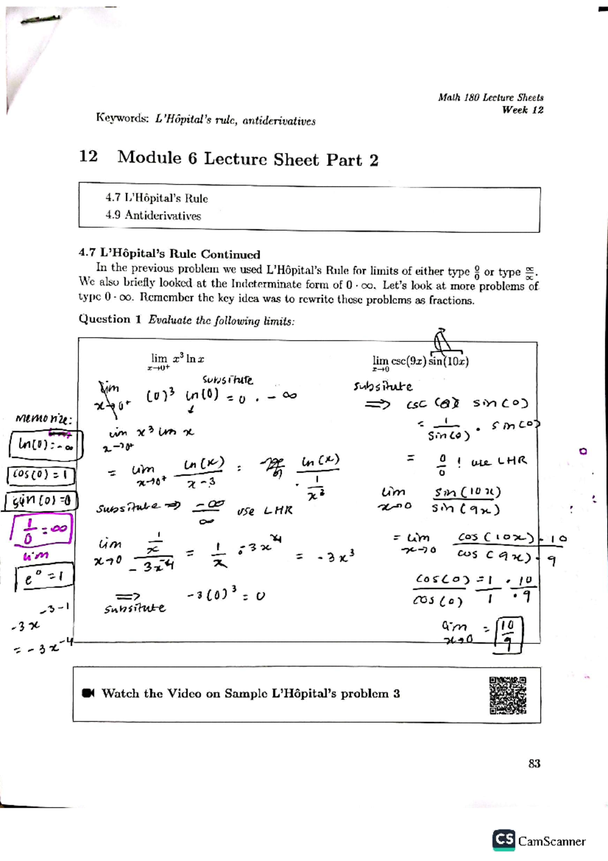 Module 6p2 math 180 lecture notes - Math 180 Lecture Sheets Week 12 ...