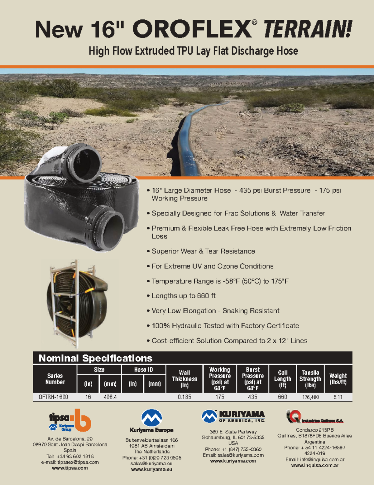 Oroflex Terrain International flyer datasheet - New 16" OROFLEX ...