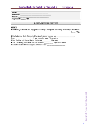 Język niemiecki - Zakres podstawowy - Klasa: 2 - Technikum - Studocu