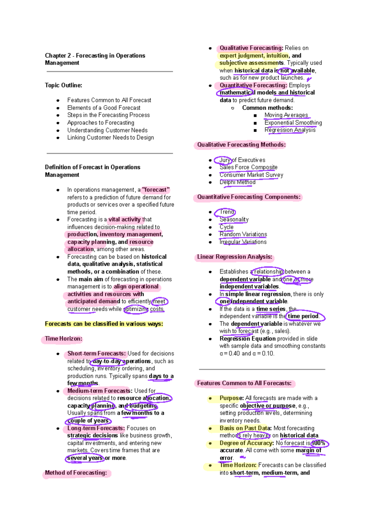 Chapter 2: Forecasting in Operations Management - Key Concepts and ...