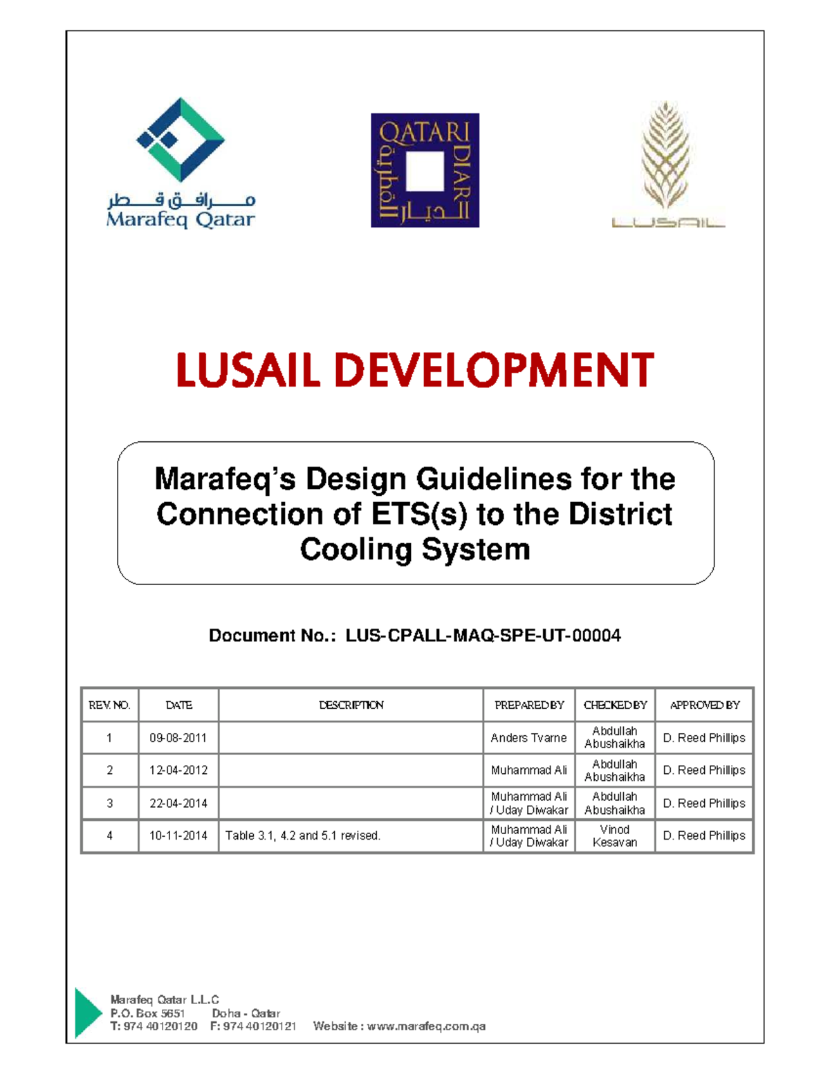 LUSAIL DEVELOPMENT ETS Design Guidelines for District Cooling System ...