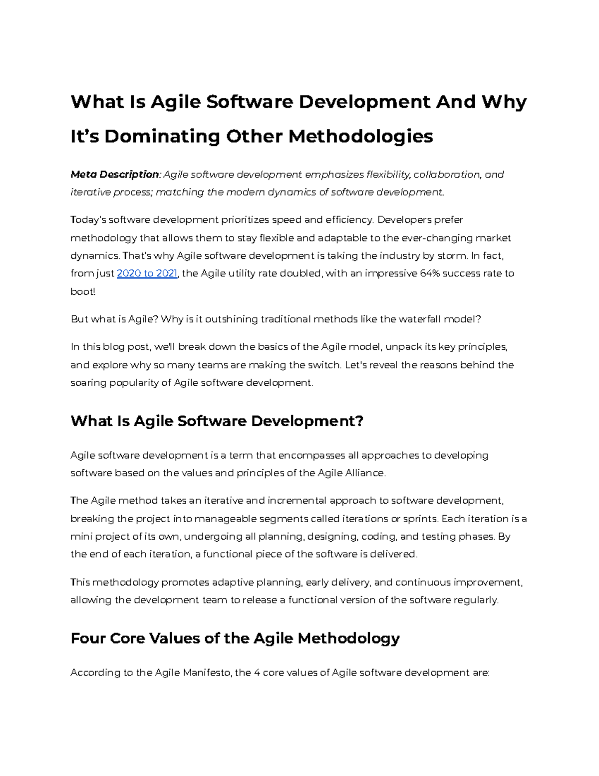 Agile Software Development: Principles, Benefits, and Methodologies ...