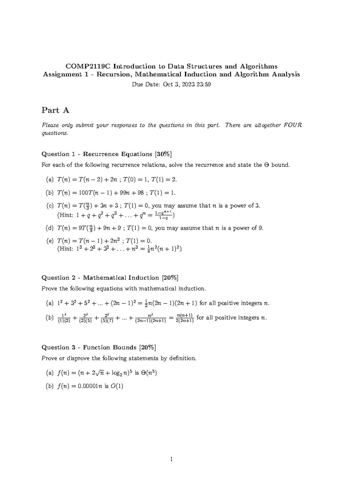Assignment 1 v2 - COMP2119C Introduction to Data Structures and ...