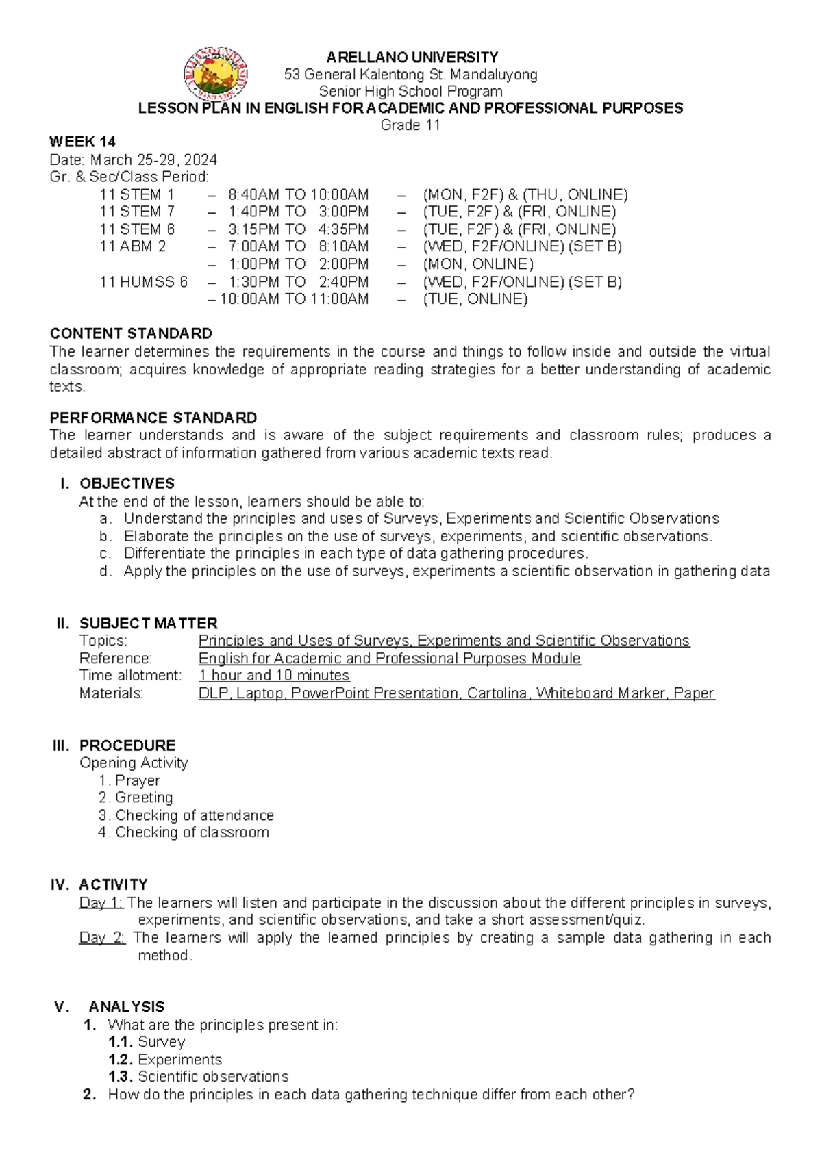 EAPP WEEK 14: Survey, Experiment, and Observation Principles Overview ...